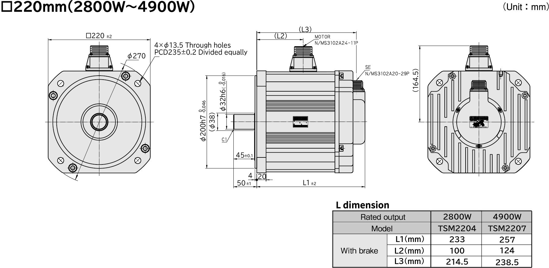 [TSM2207 N9002 E415] | TBL-iIII | Large Size AC Servo Motor | TAMAGAWA ...